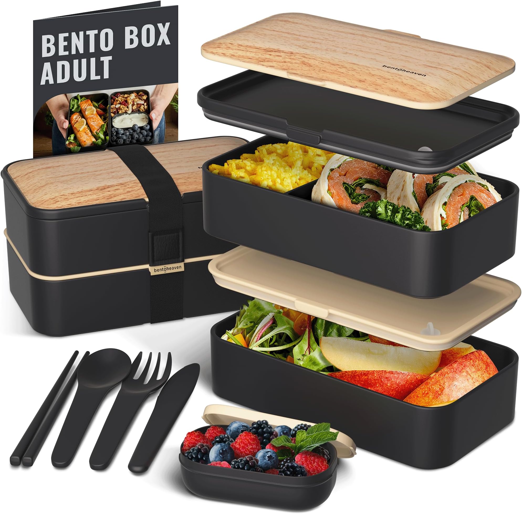 Amazon.com: DOIOED Bento Box, Premium Bento Box Adult Lunch Box 3 ...