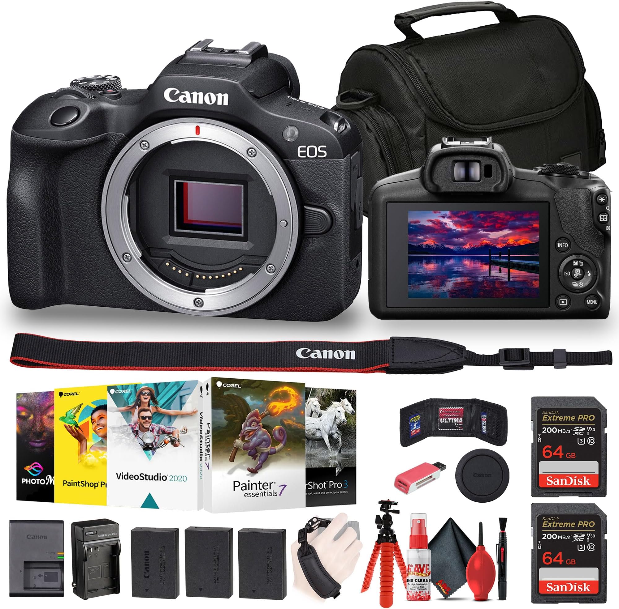 Amazon.com : Canon EOS R100 Mirrorless Camera (6052C002) + Corel ...