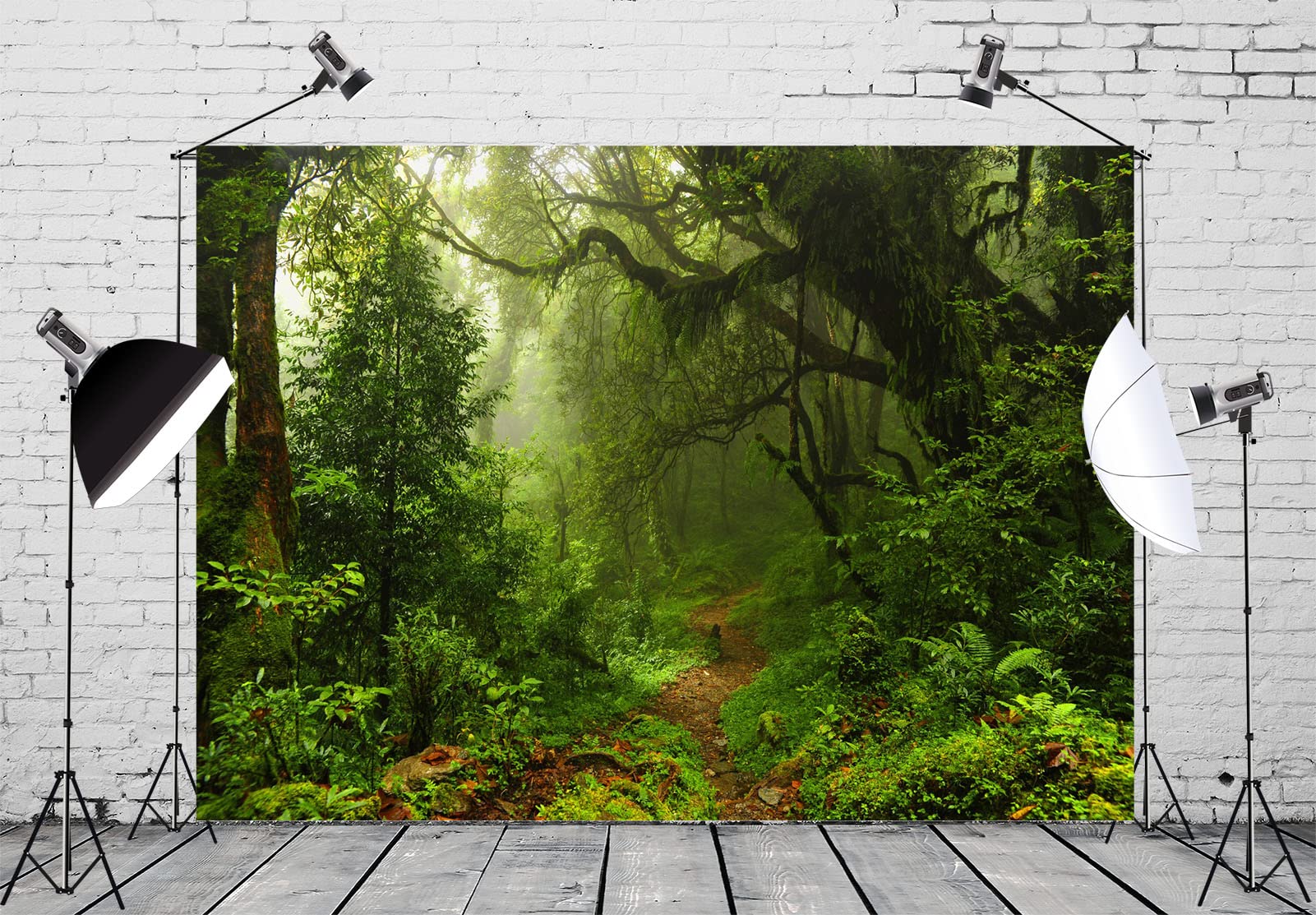 Birthday Party Backdrop Fabric CORFOTO 5x3ft Fabric Jungle Rainforest ...