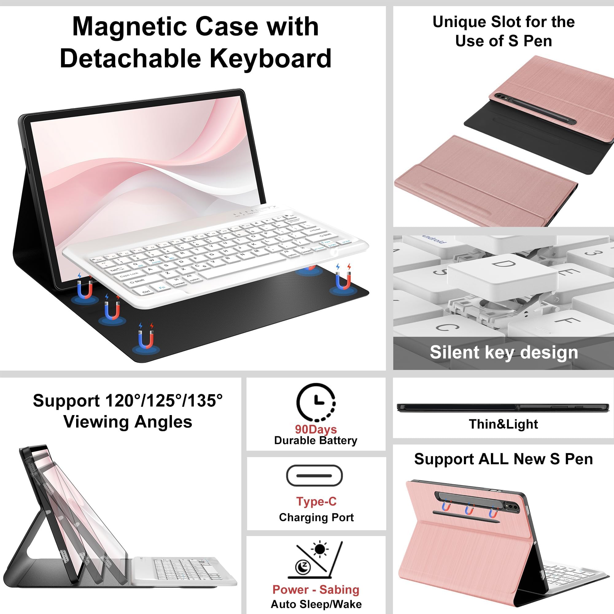 Snapklik.com : Galaxy Tab S10 Ultra/S9 Ultra/S8 Ultra Keyboard Case ...