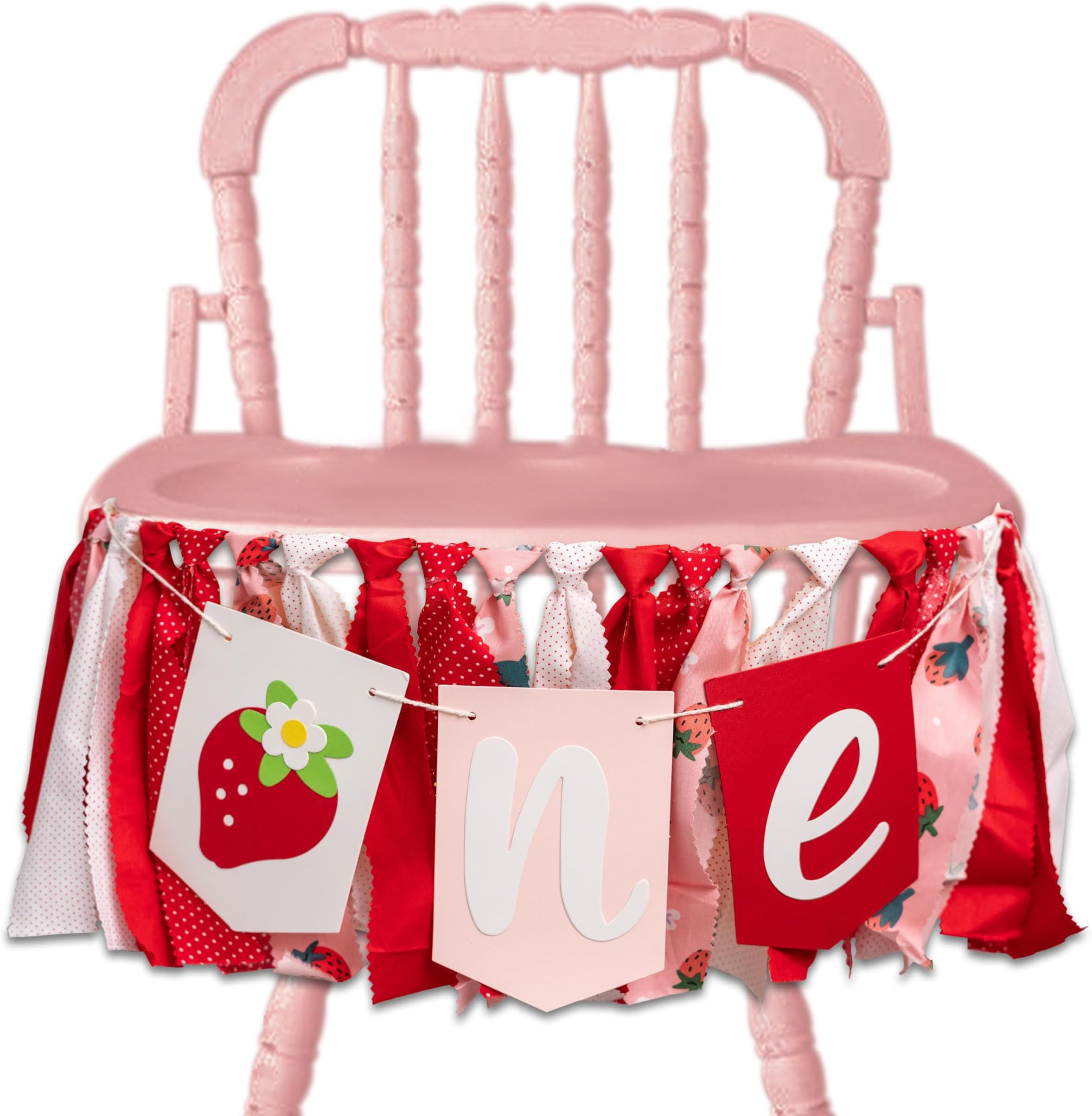 Amazon.com: Strawberry High Chair Banner for 1st Birthday - Strawberry Theme Birthday Decoration ...
