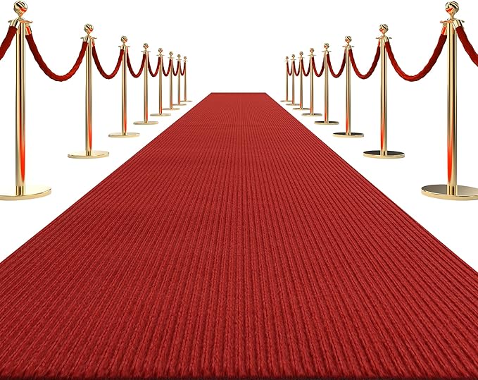 Amazon.com: HOMBYS 450 GSM Red Carpet Runner for Events, Extra Thick ...