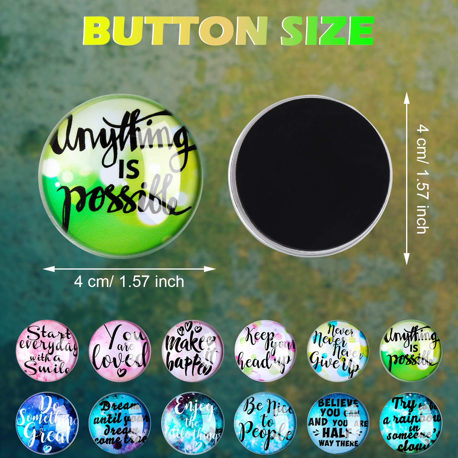 12 Pieces Inspirational Quote Refrigerator Magnets Motivational Fridge ...