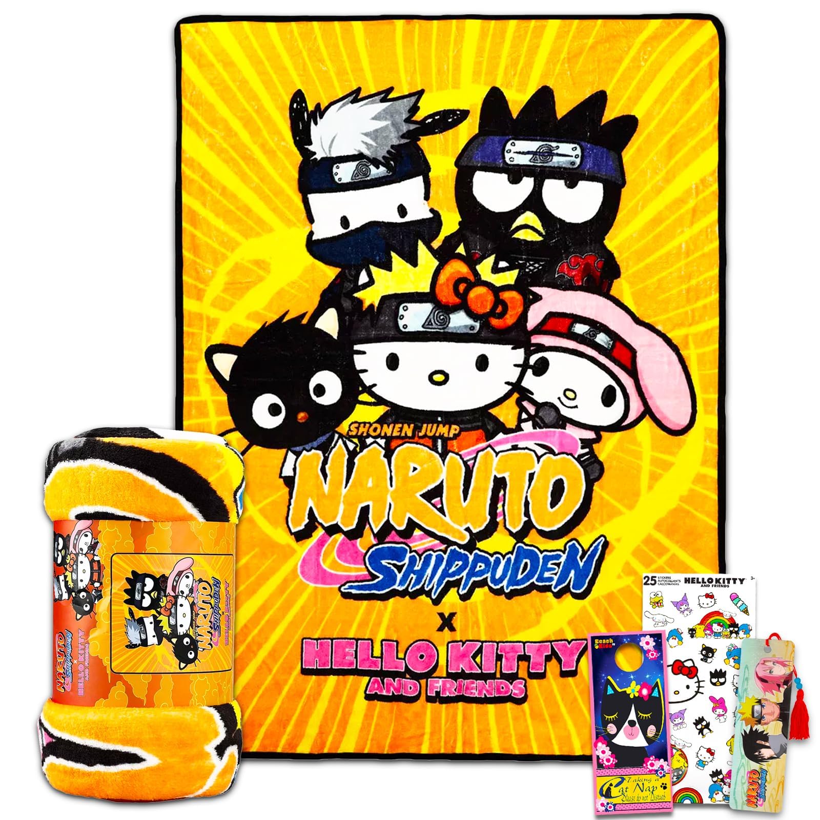 Buy Warner Bros Pictures Naruto x Hello Kitty Throw Blanket - Hello ...