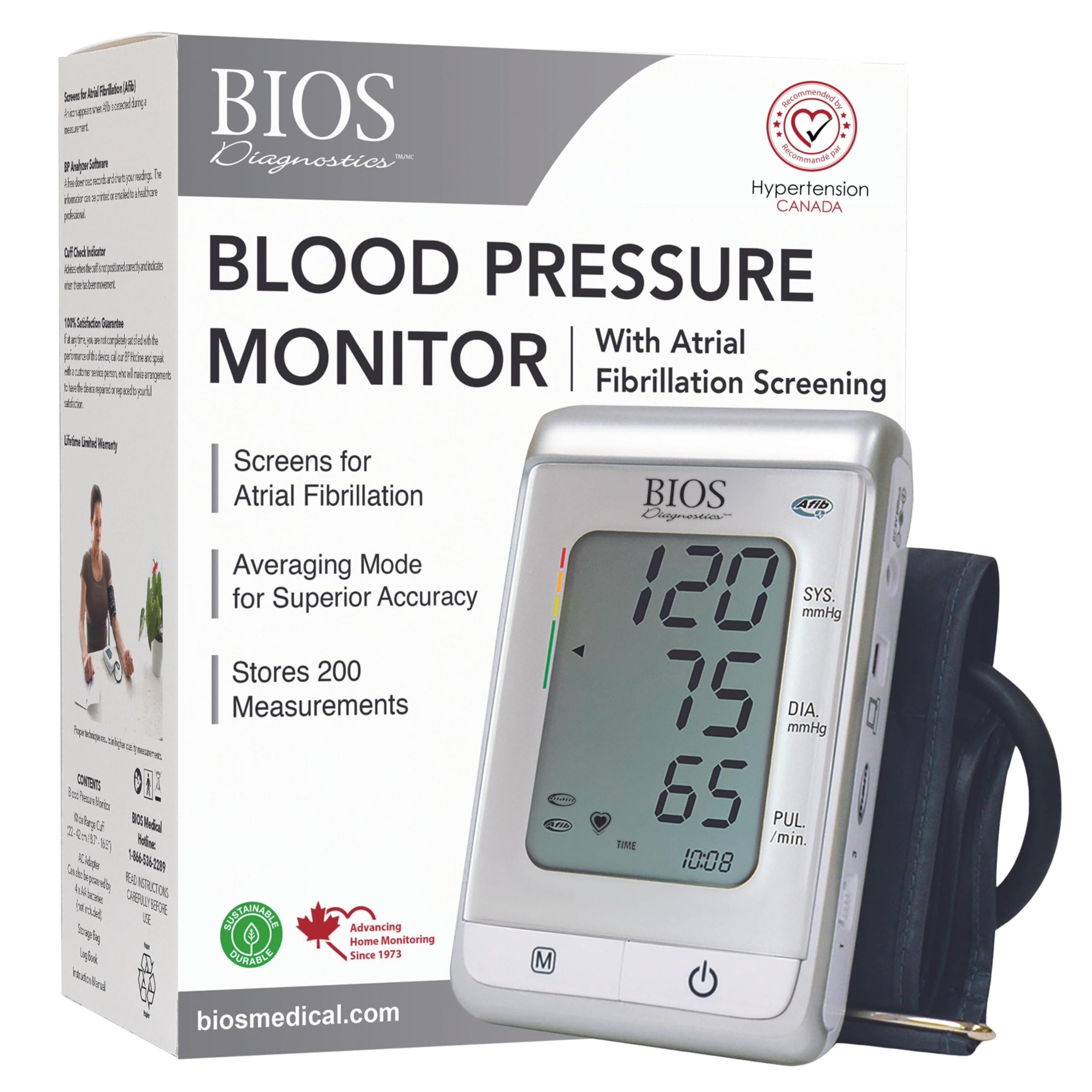 BIOS Diagnostics Blood Pressure Monitor - with Atrial Fibrillation ...
