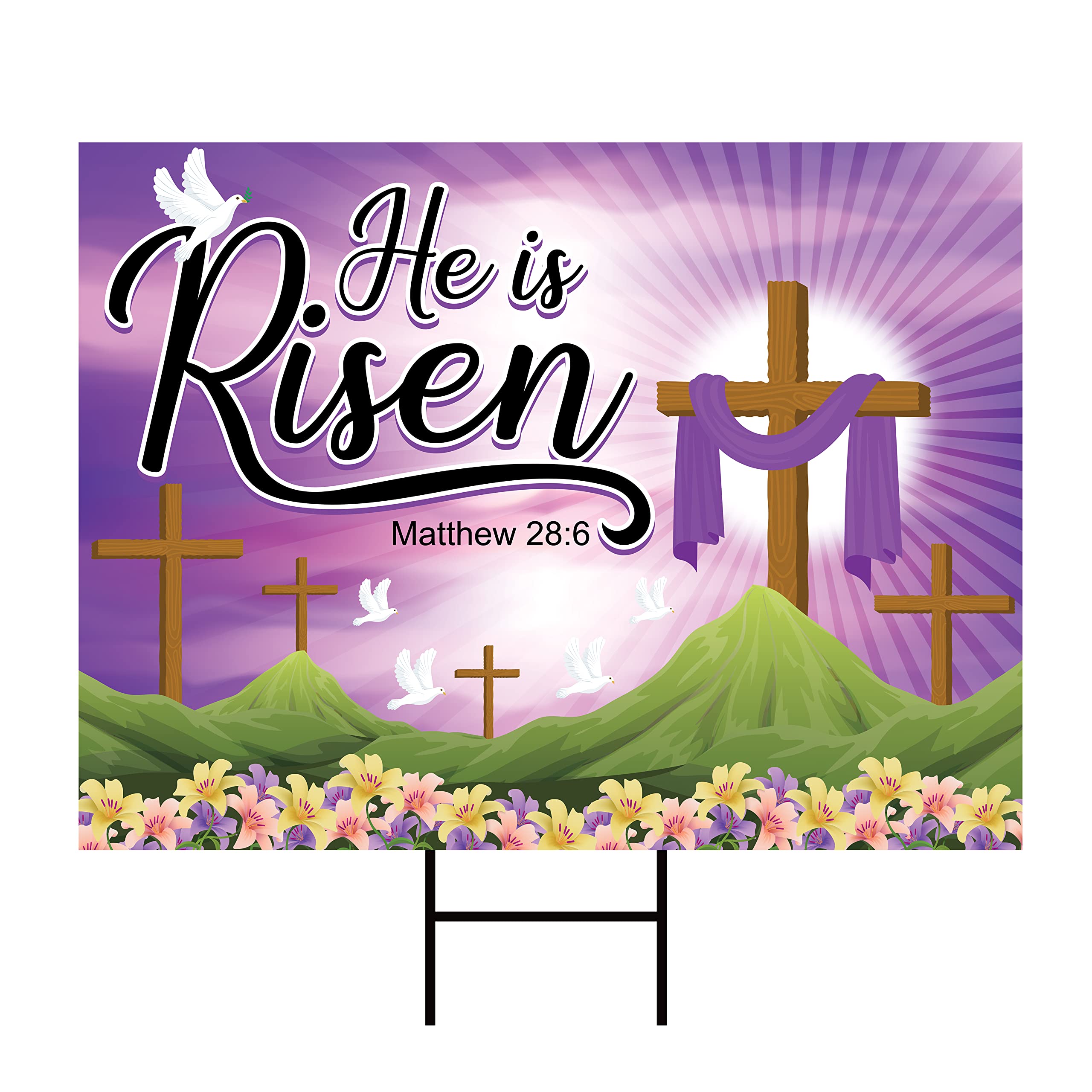 Easter He Is Risen Cross