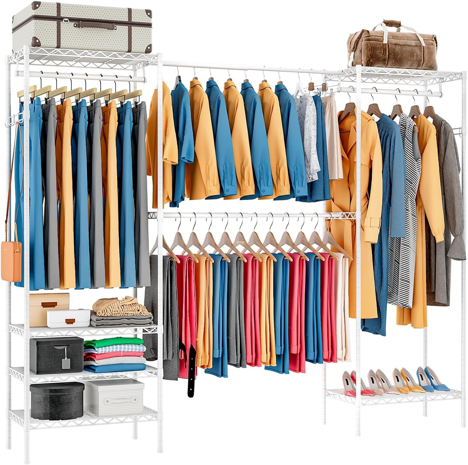 Perchero resistente para ropa,perchero de ropa grande de metal con 4 ...