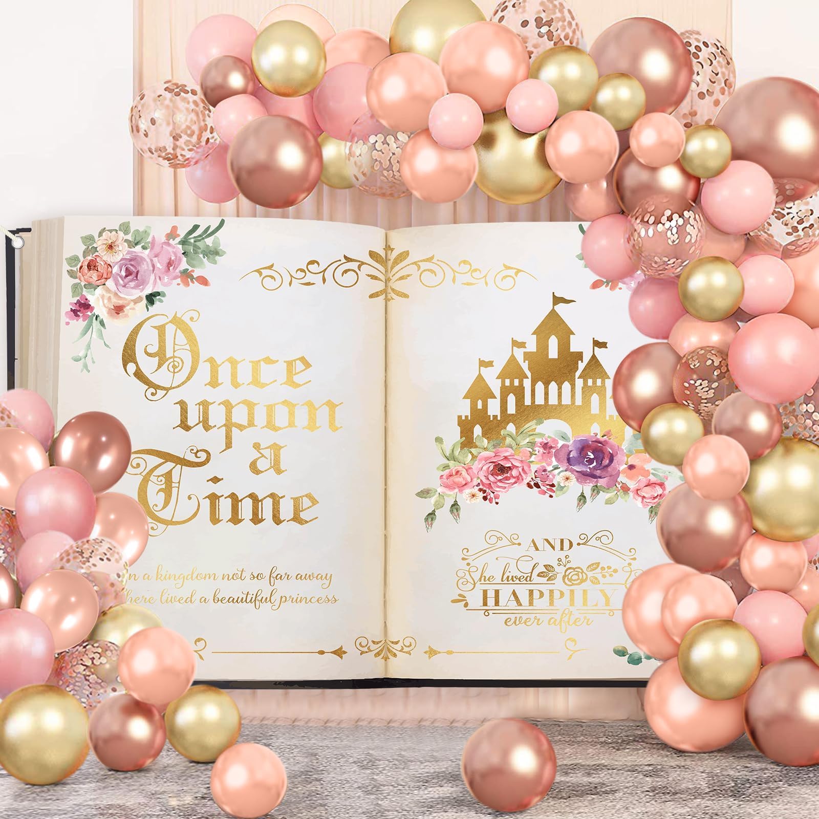 Amazon.com: Once Upon a Time Balloon Garland Kit Fairytale Princess ...