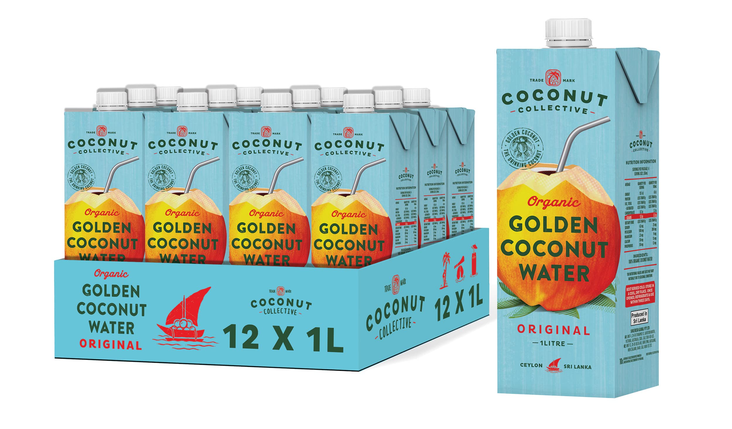 Coconut Collective Organic King Original Coconut Water, 12 l : Amazon ...