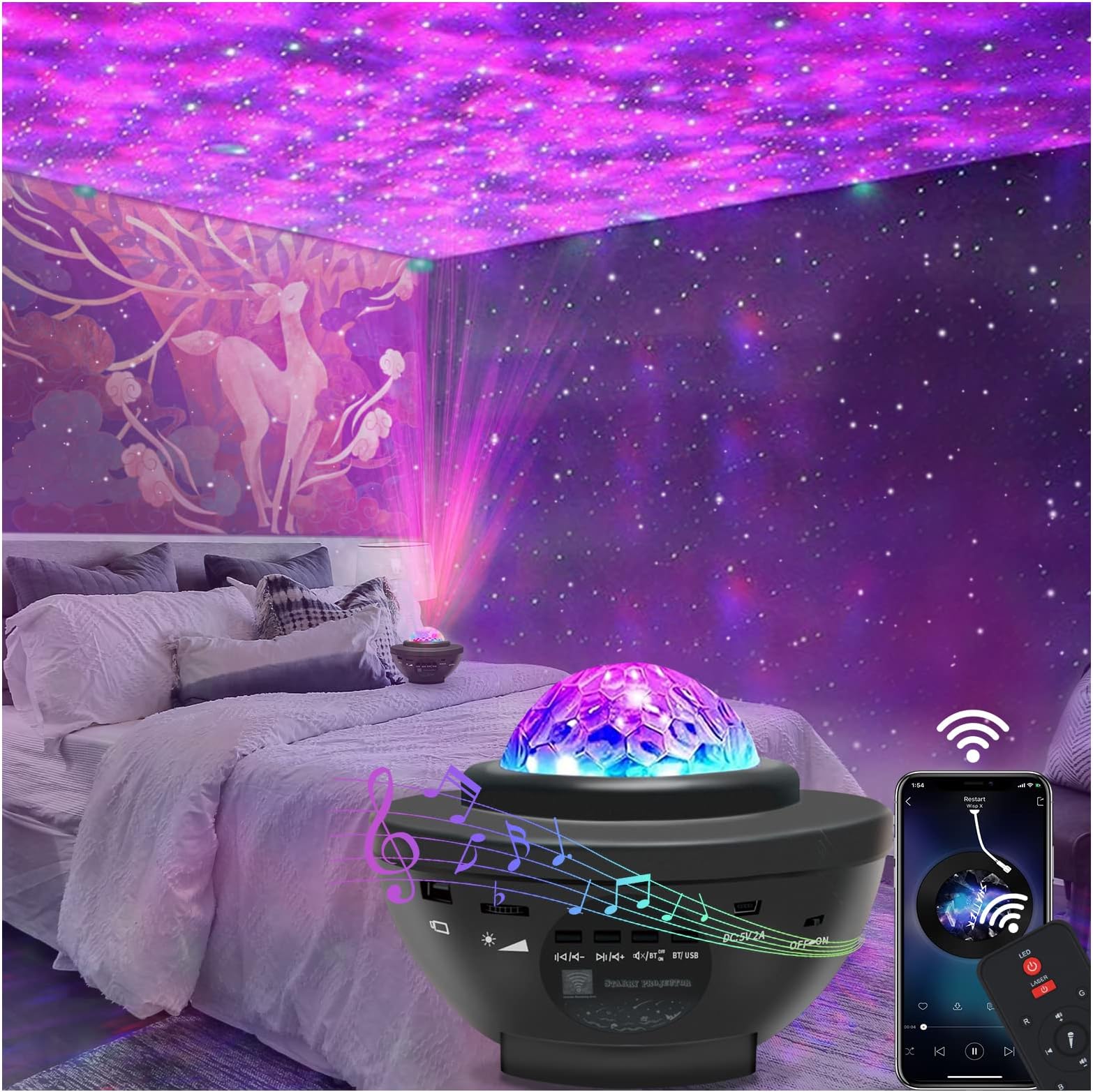 Buy Star Projector Galaxy Light Projector with Remote Control ...