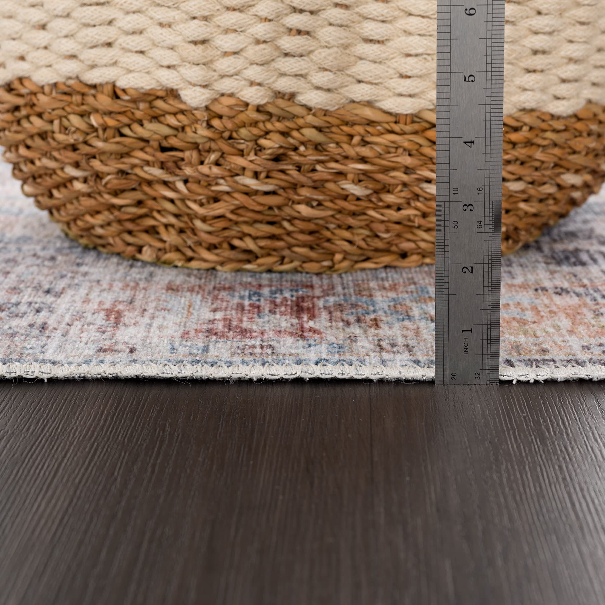 Bloom Rugs Caria Washable Non-Slip 7 ft Runner - Ocean Blue/Brick ...