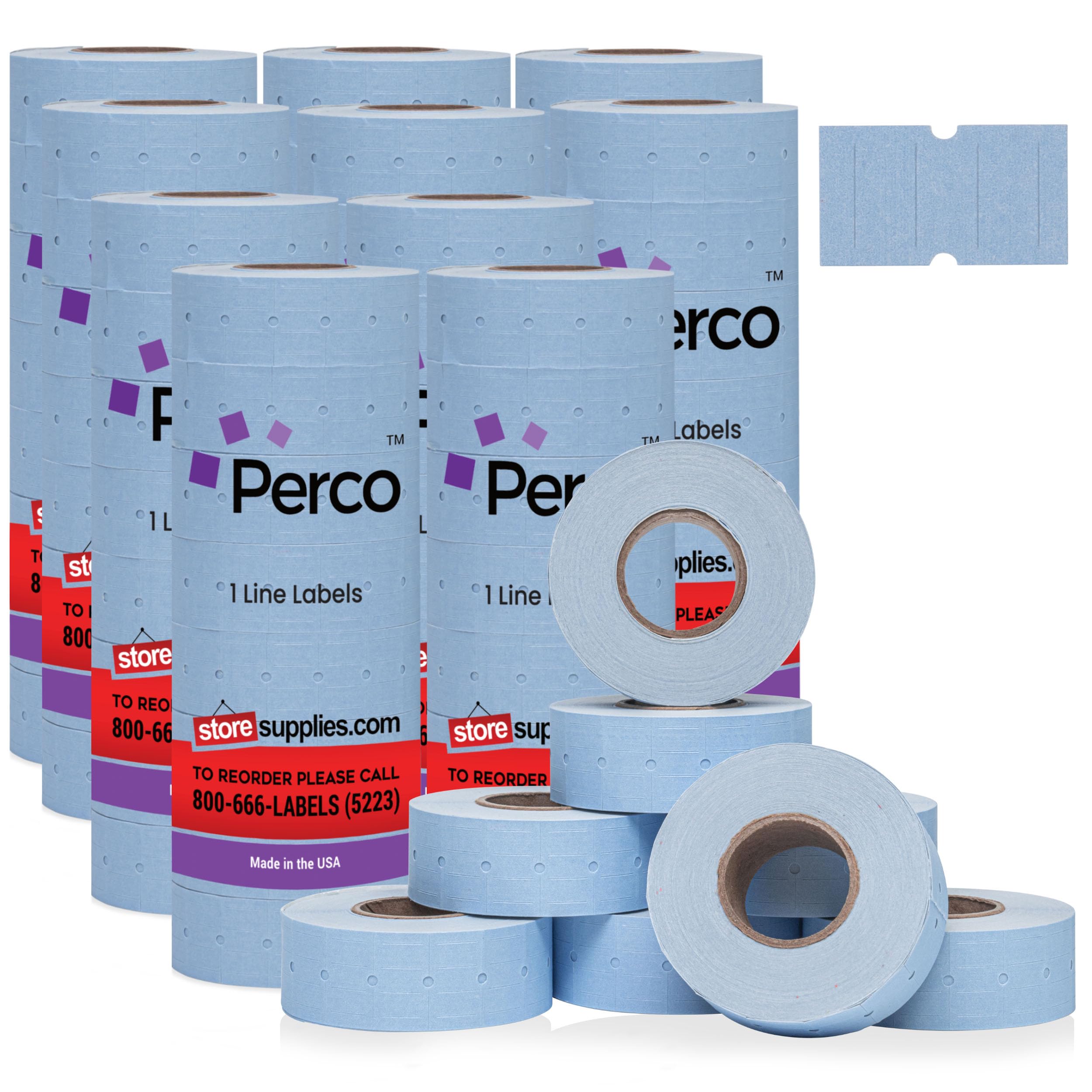 Snapklik.com : 1 Line Blue Labels - 80 Rolls, 10 Sleeves, 80,000 Blank ...