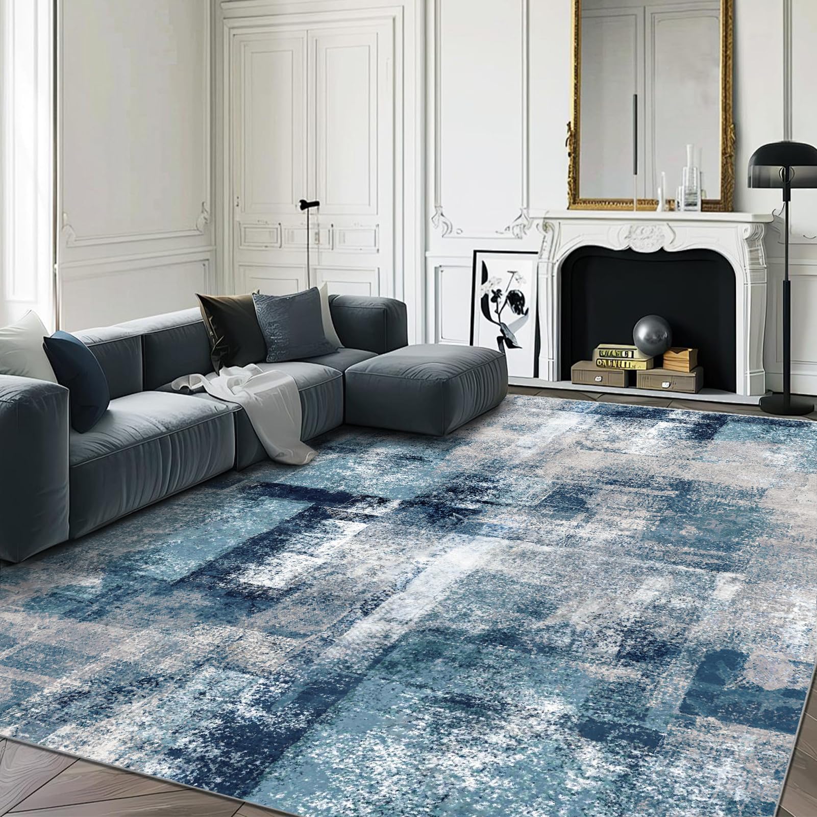 Amazon.com: OMERAI Washable Rug 8'x10' Abstract Machine Washable Rugs ...