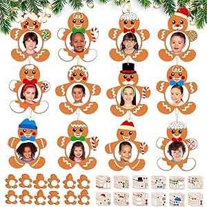 Amazon.com: 60 Set Christmas Gingerbread Picture Frame Ornament ...