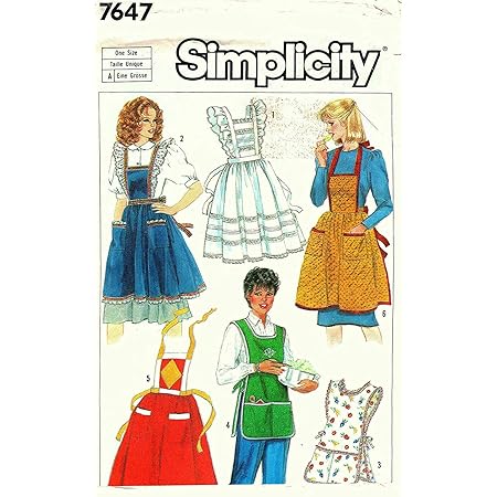 Amazon.com: Simplicity 5725 or 7647 Hostess Apron with or without ...