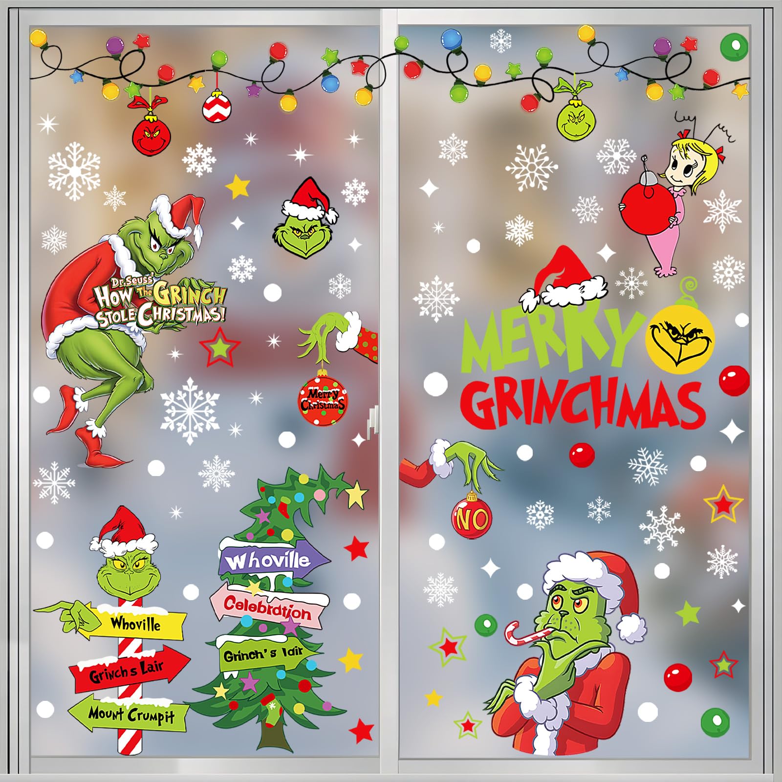Amazon.com: MuRealy 9 Sheets Christmas Window Clings, 2024New Christmas ...