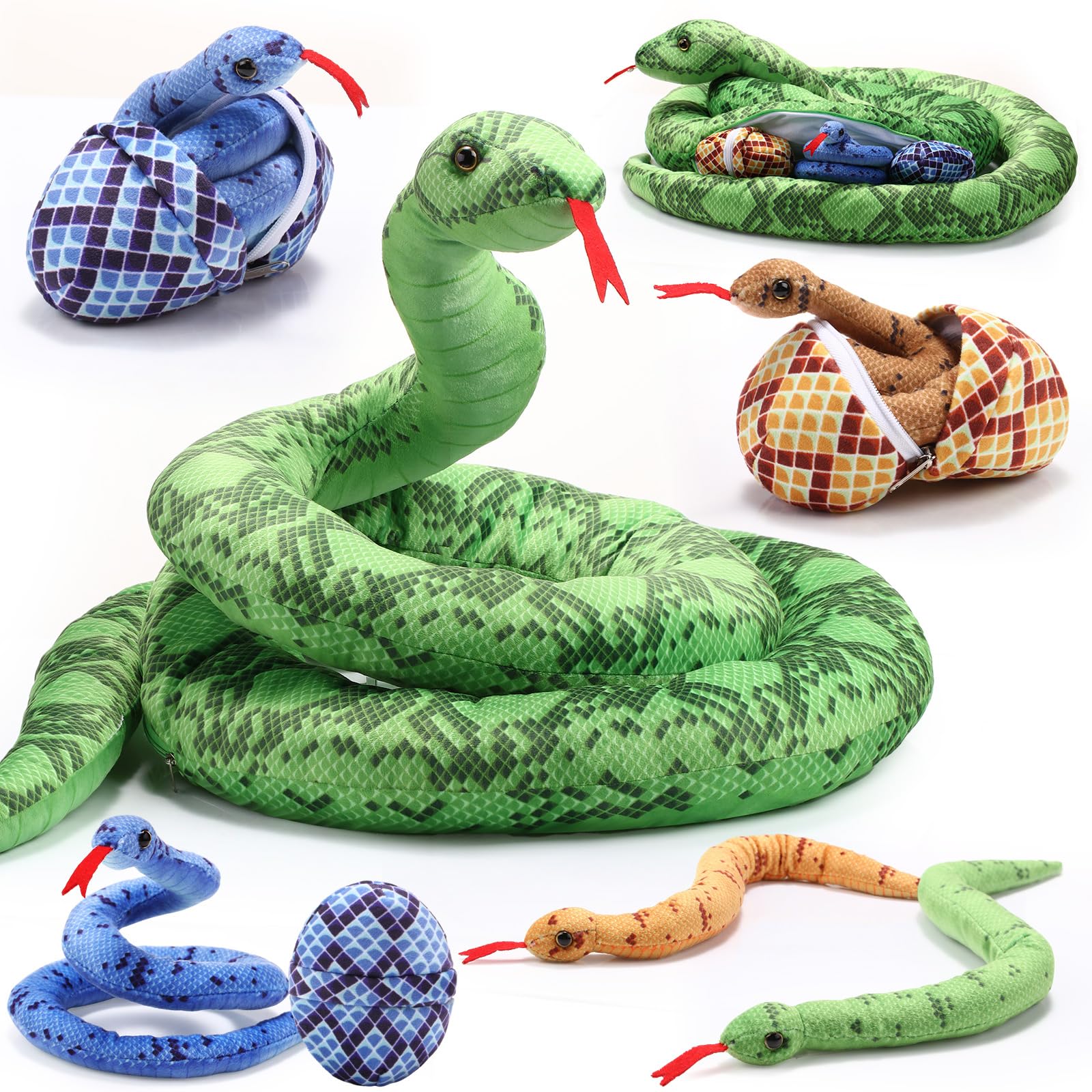 Snapklik.com : Hiboom 118 Inch Giant Snake Stuffed Animal Mommy