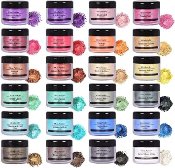 Mica Powder 24 Color 10g Each Pack, Pigment Powder Set for Painting ...