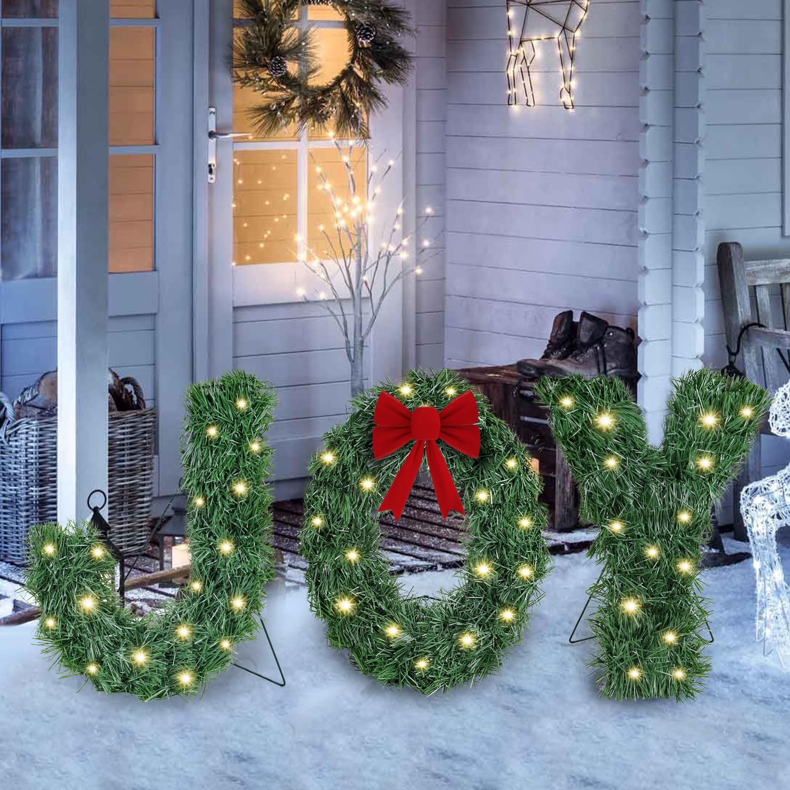 Amazon.com : JOICEE Joy Christmas Decoration Outdoor Yard Sign,Lighted ...