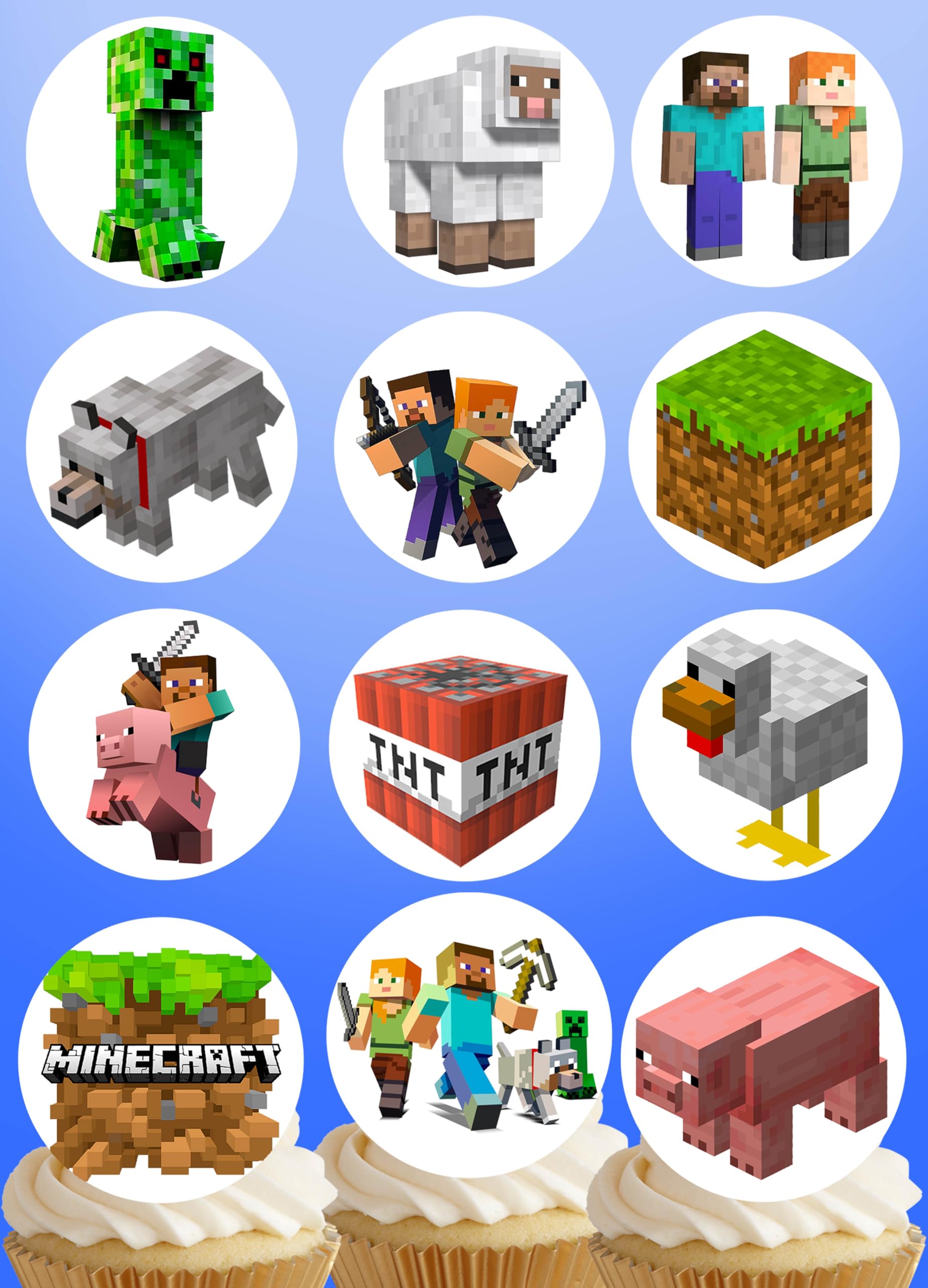 Minecraft Paper Cake Toppers Minecraft Cake Topper Layon