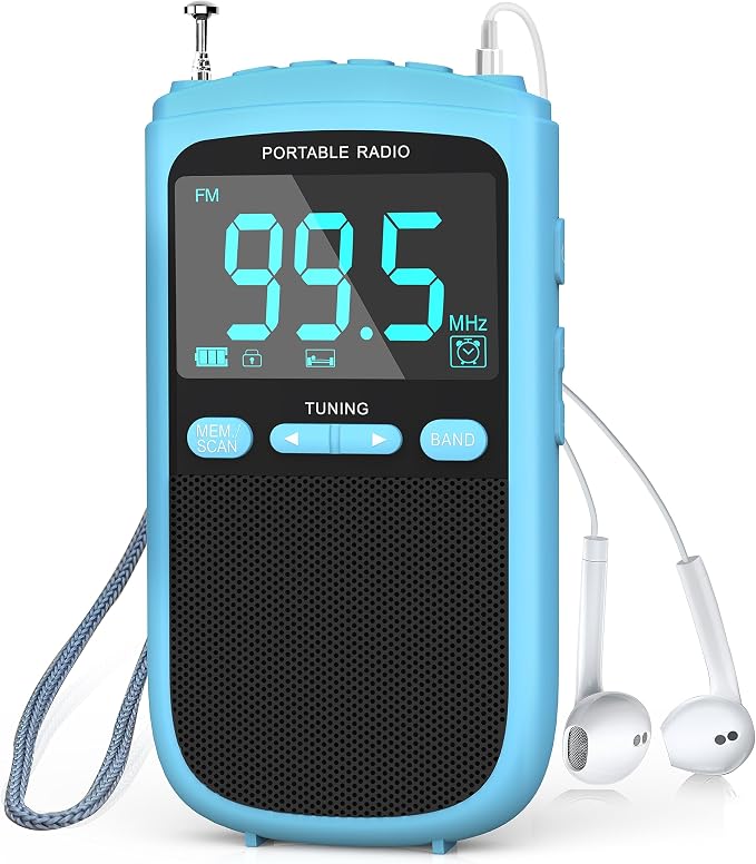 Amazon.com: Sunoony Portable Radio AM FM, 900mAh Rechargeable Battery ...