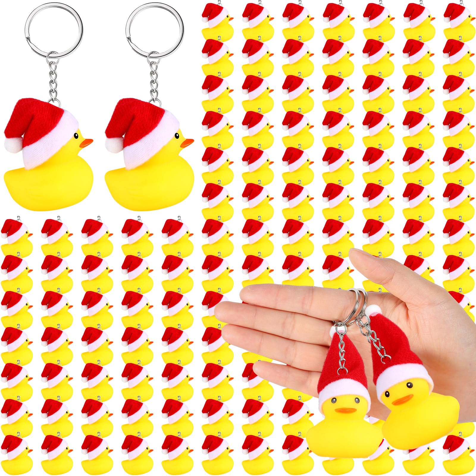Deekin 150 Pcs Rubber Duck Keychain 2.17'' Duck Party Favors Operation ...