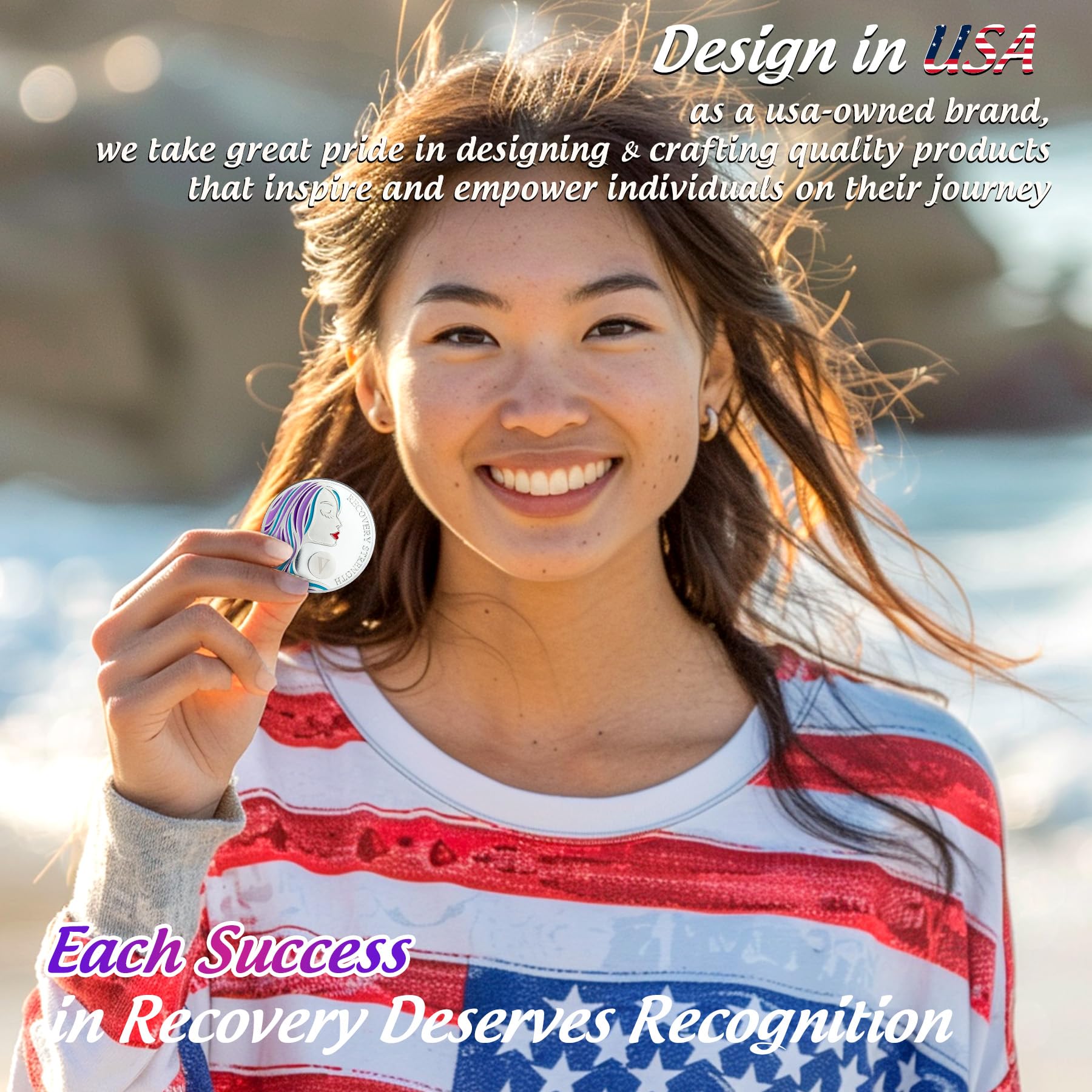 Snapklik.com : 5 Year Sobriety Coin - Courageous Lady AA Recovery Gifts ...