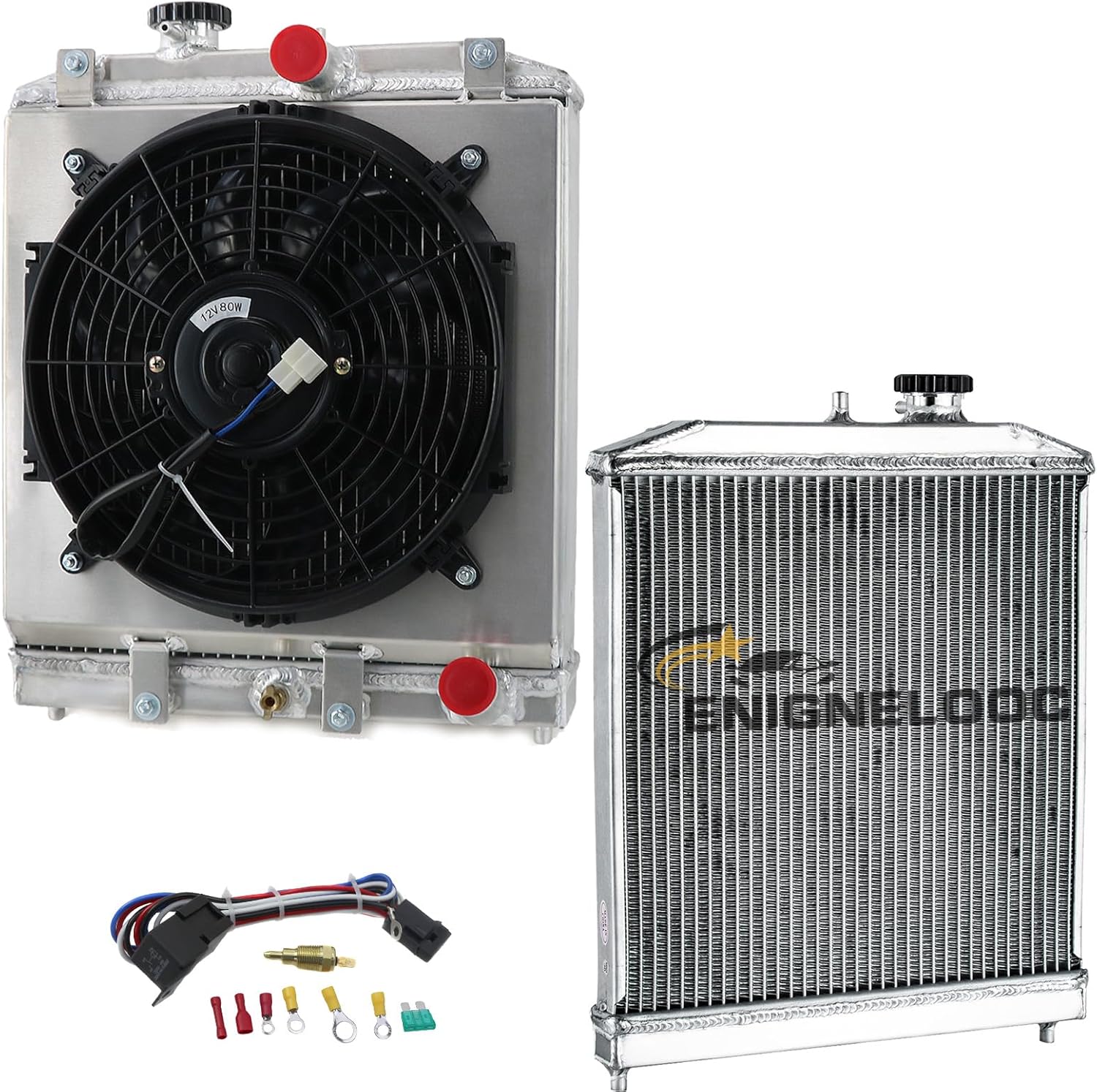 Amazon.com: Enignelooc 3 Row Core Aluminum Radiator Shroud Fan Relay for 1992-2001 Honda Civic ...