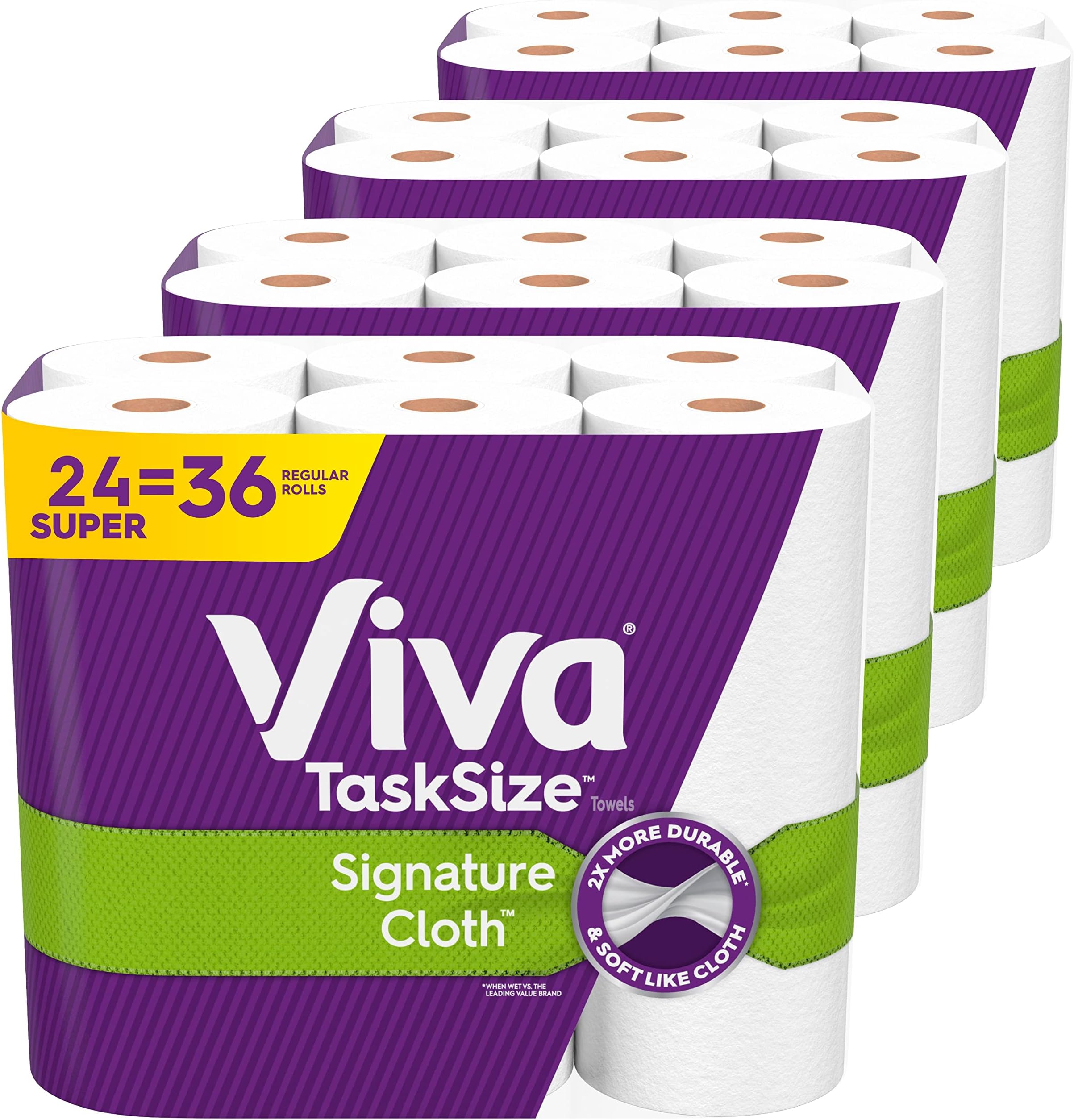 Viva Signature Cloth Paper Towels, Task Size - 24 Super Rolls (4 Packs ...