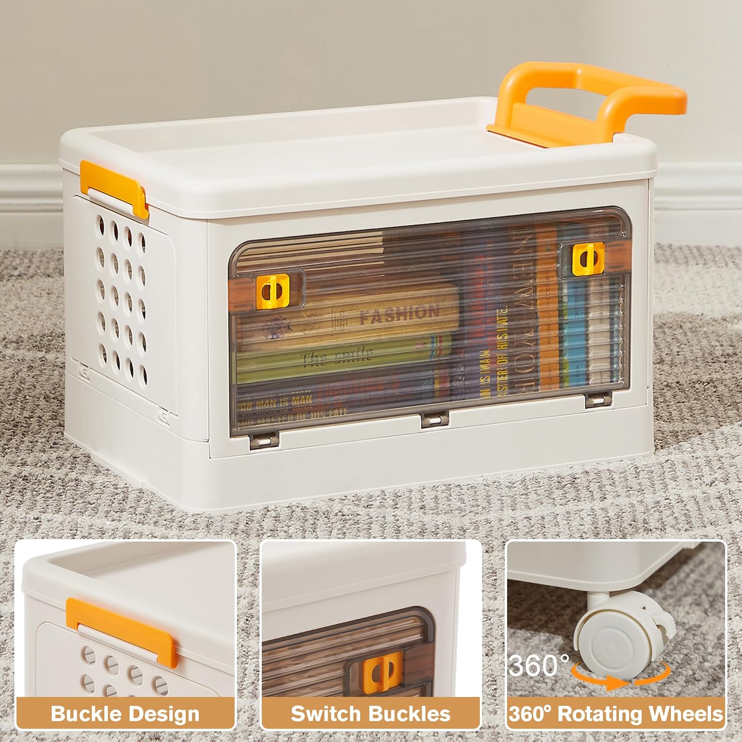 Contenedores de almacenamiento apilables de 4 niveles con tapas, caja ...