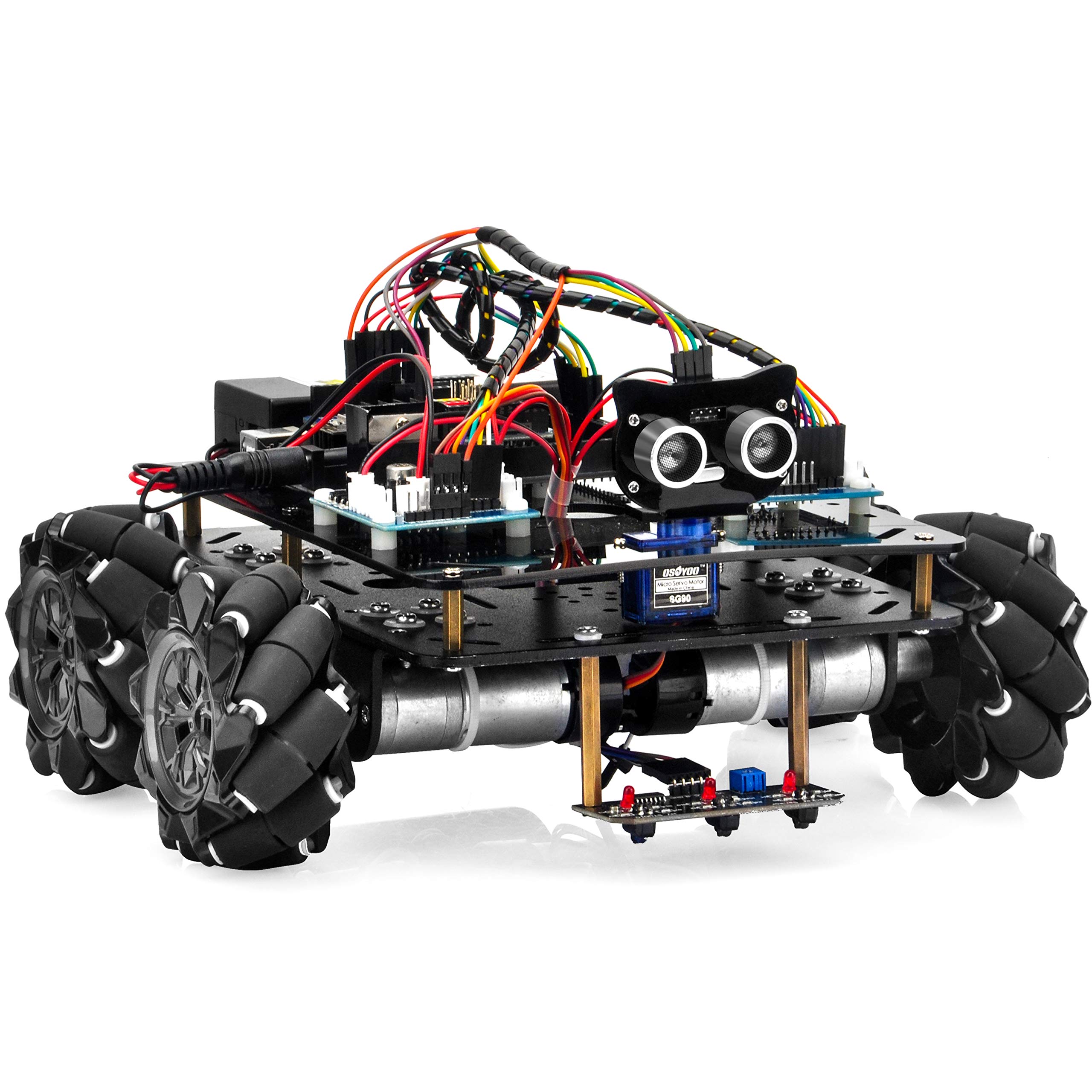 OSOYOO Omni-directinal Mecanum Wheels Robot Car Kit for Arduino | Metal ...