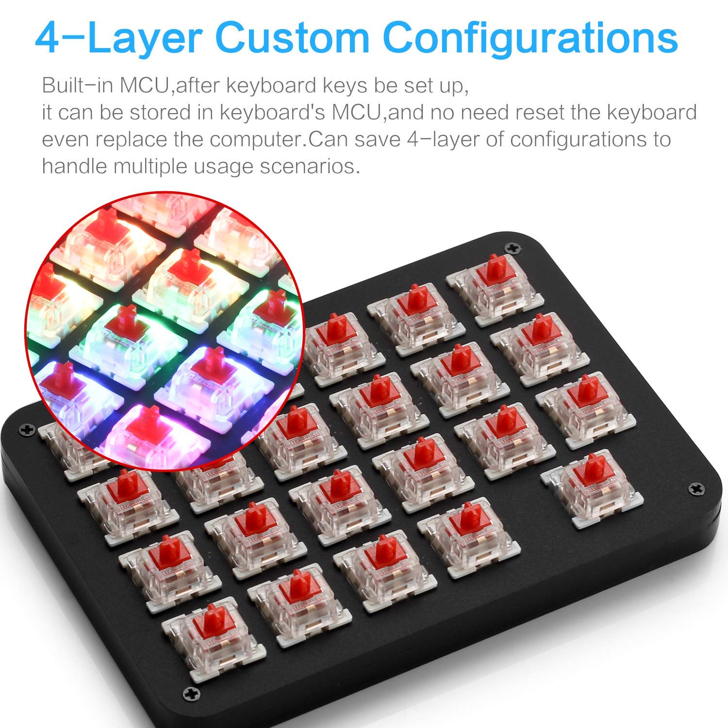 Snapklik.com : Koolertron One Handed Macro Mechanical Keyboard, RGB LED ...