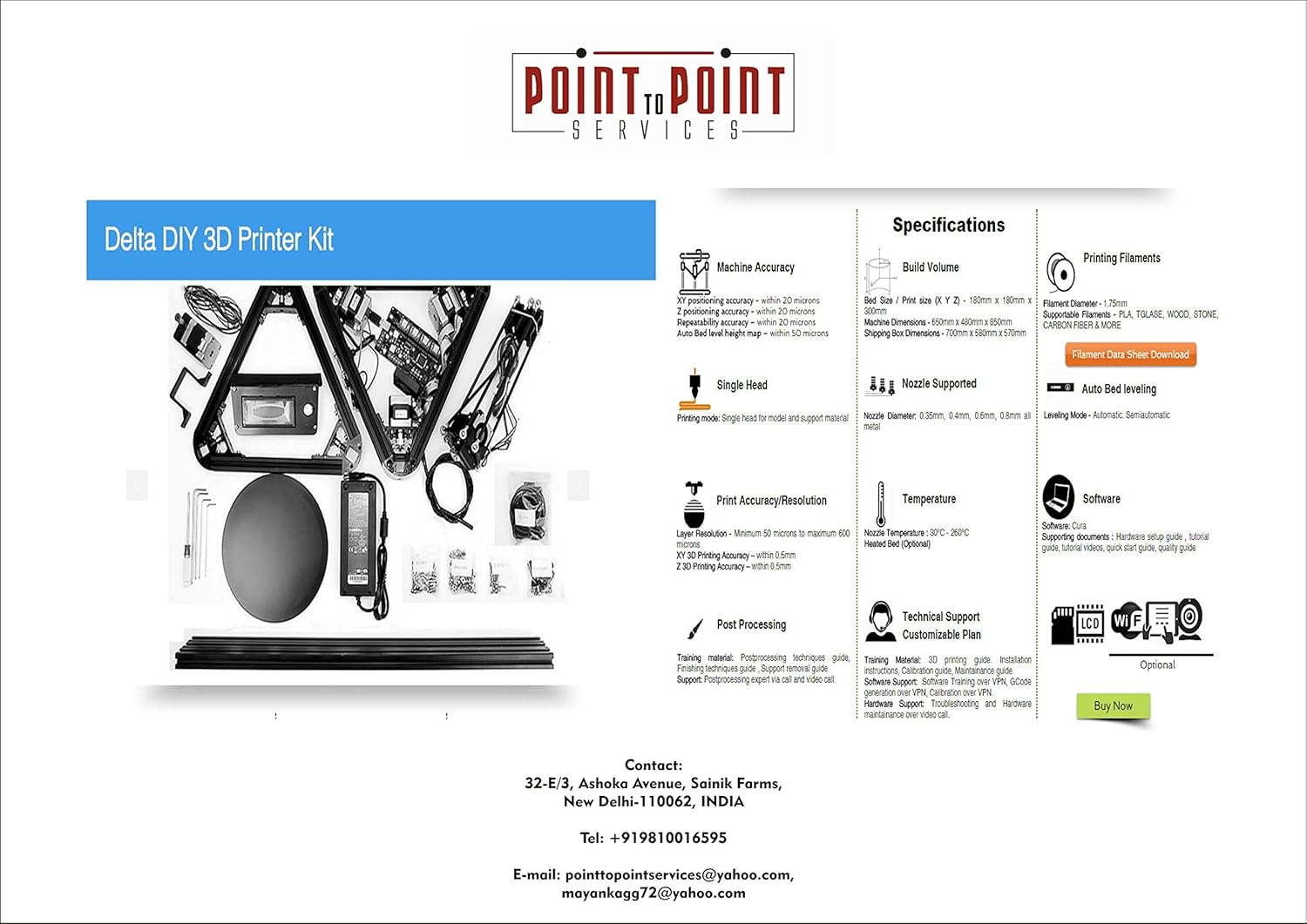 Point to point services Delta DIY 3D Printer Kit : Amazon.in ...