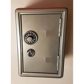 Kids Lockable Blue Metal Combination Money Bank Safe 13 x 13cm: Amazon ...