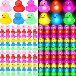 Amazon.com: Deekin 48 Pcs LED Light Up Rubber Duck 2'' Mix Color Cute ...
