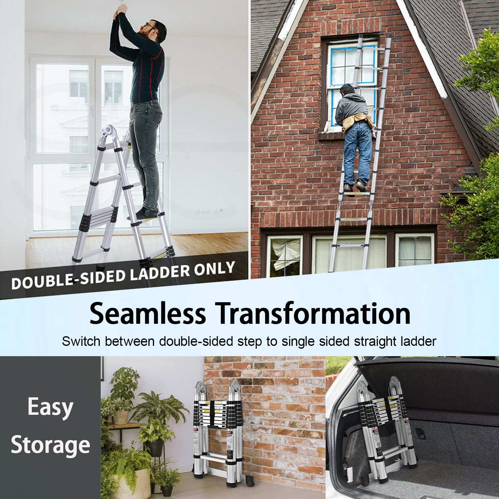 Corvids Feet) Portable Compact Aluminum Telescopic Ladder