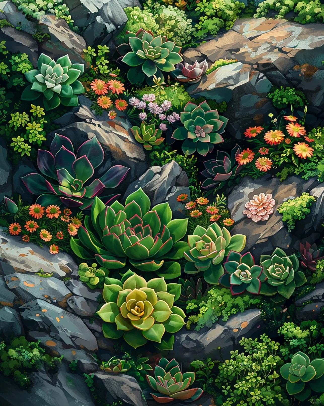 Amazon.com: Paint by Numbers Kit for Adults Beginner Plants, Succulent ...