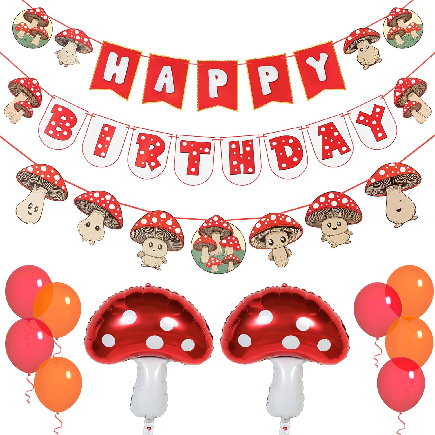 Amazon.com: Pirese Mushroom Birthday Decorations, Mushroom Birthday ...