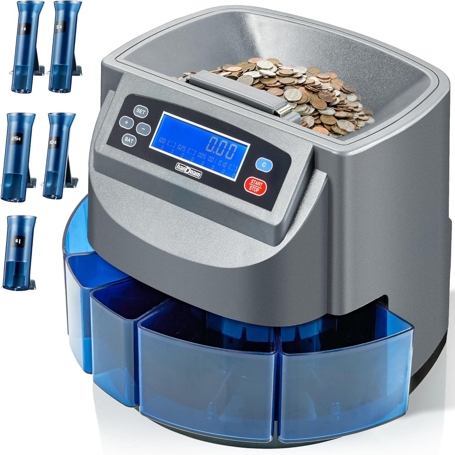 Amazon.com : Coin Counter Machine, Electric Coin Sorter Sort 270 Coins ...