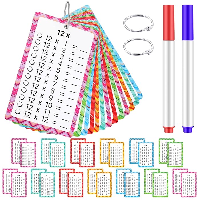 Buy 13 Packs Multiplication Flash Cards with 2 Dry Erase Markers and 2 ...