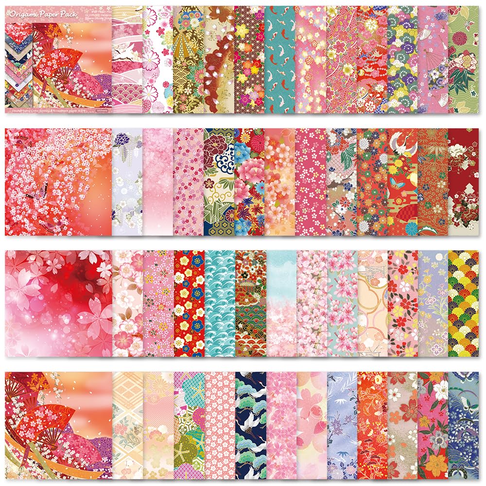 Snapklik.com : Square Origami Paper 6x6 Double Sided 50 Sheets 50 ...