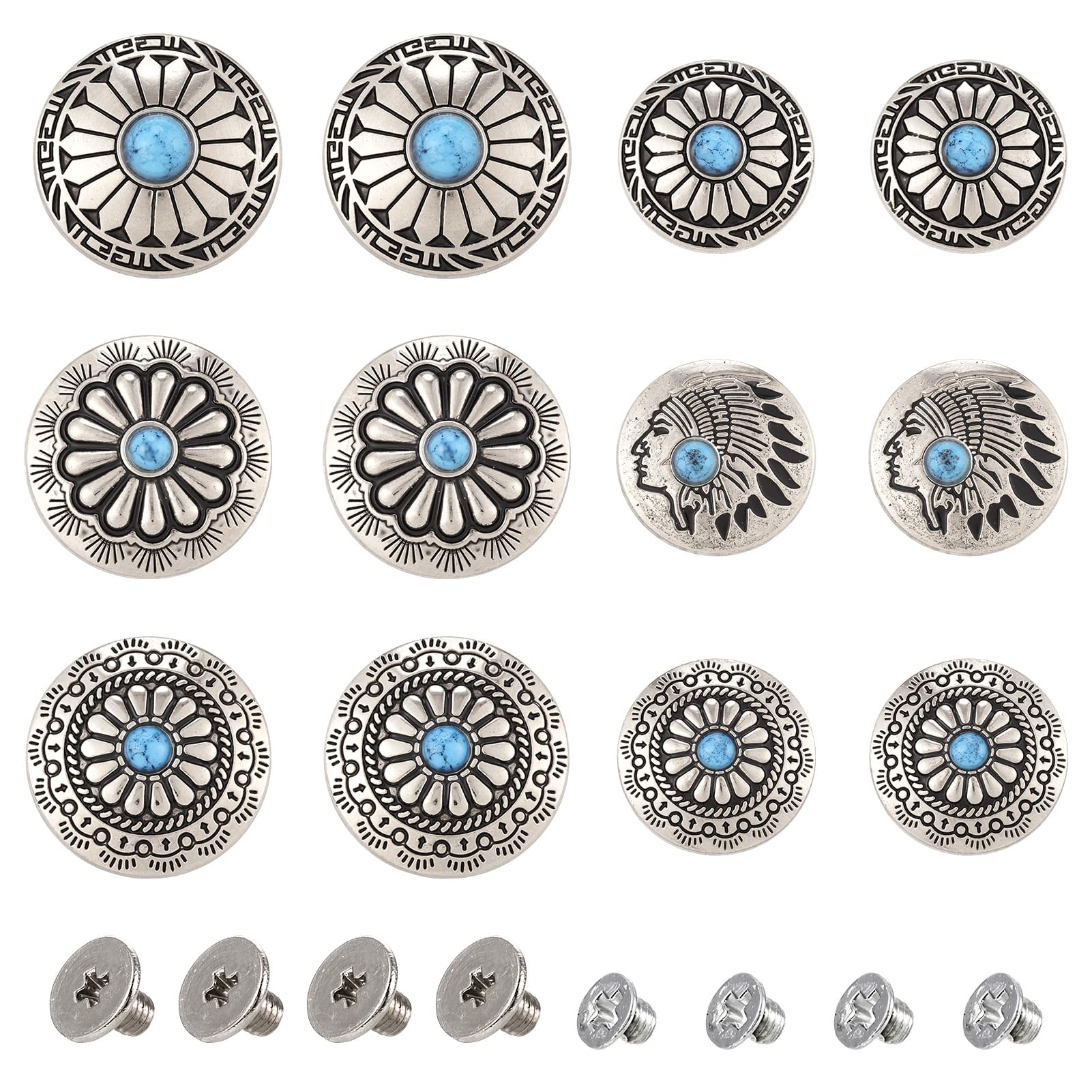 DIY Craft Buttons CRASPIRE 12Pcs Horseshoe Screw Back Buttons - Western ...