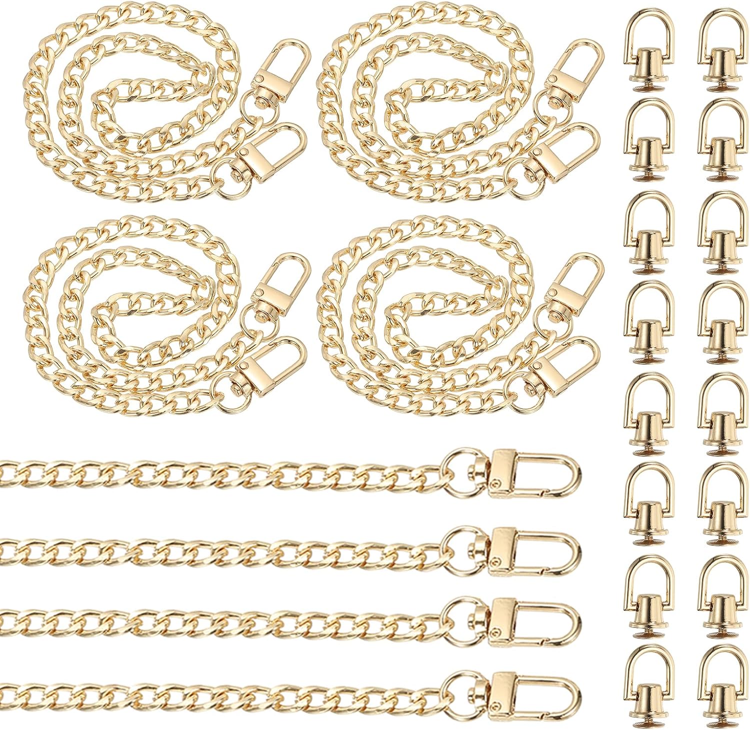 Amazon.com: PATIKIL 15.7" Flat Purse Chain, 8 Pack Gold Chain Purse ...