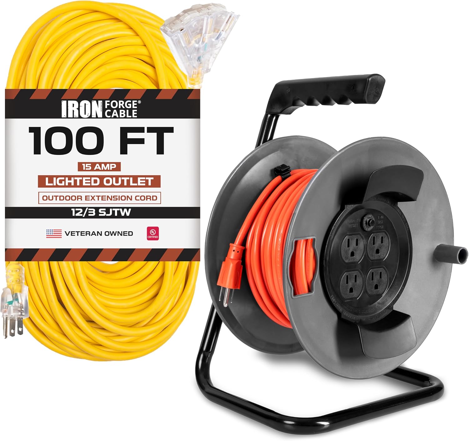 Iron Forge Cable 100 Ft Outdoor Extension Cord - 3 Outlets - 12/3 SJTW ...