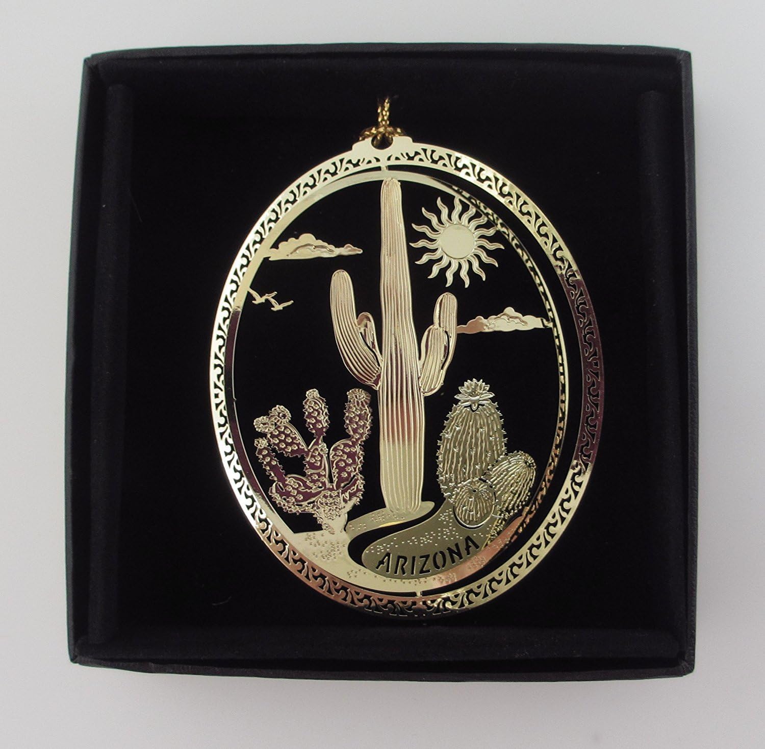 Amazon.com: I Love My State Arizona Cactus Brass Ornament Souvenir ...