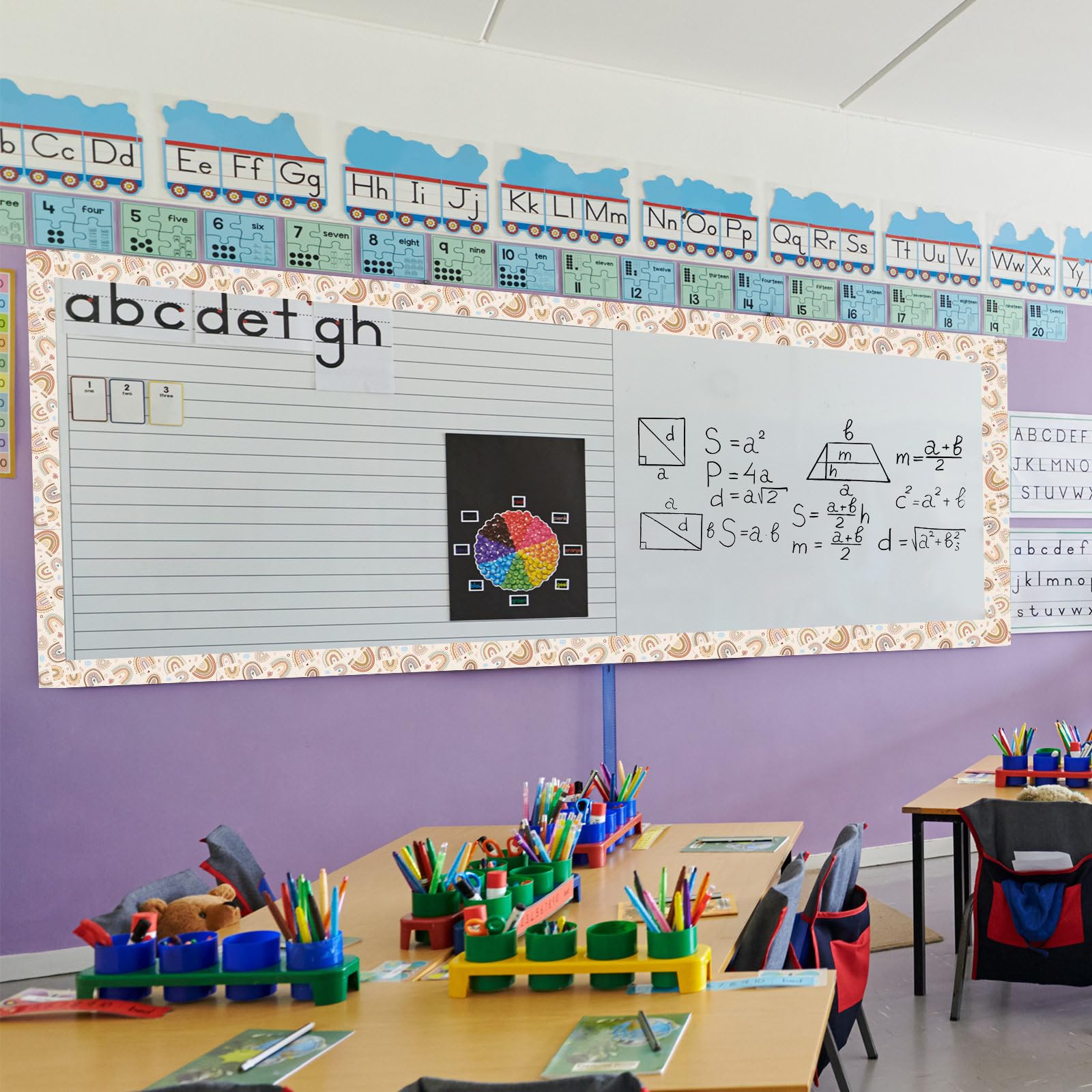 Snapklik.com : 12 Pcs Boho Magnetic Border Rainbow Bulletin Board ...