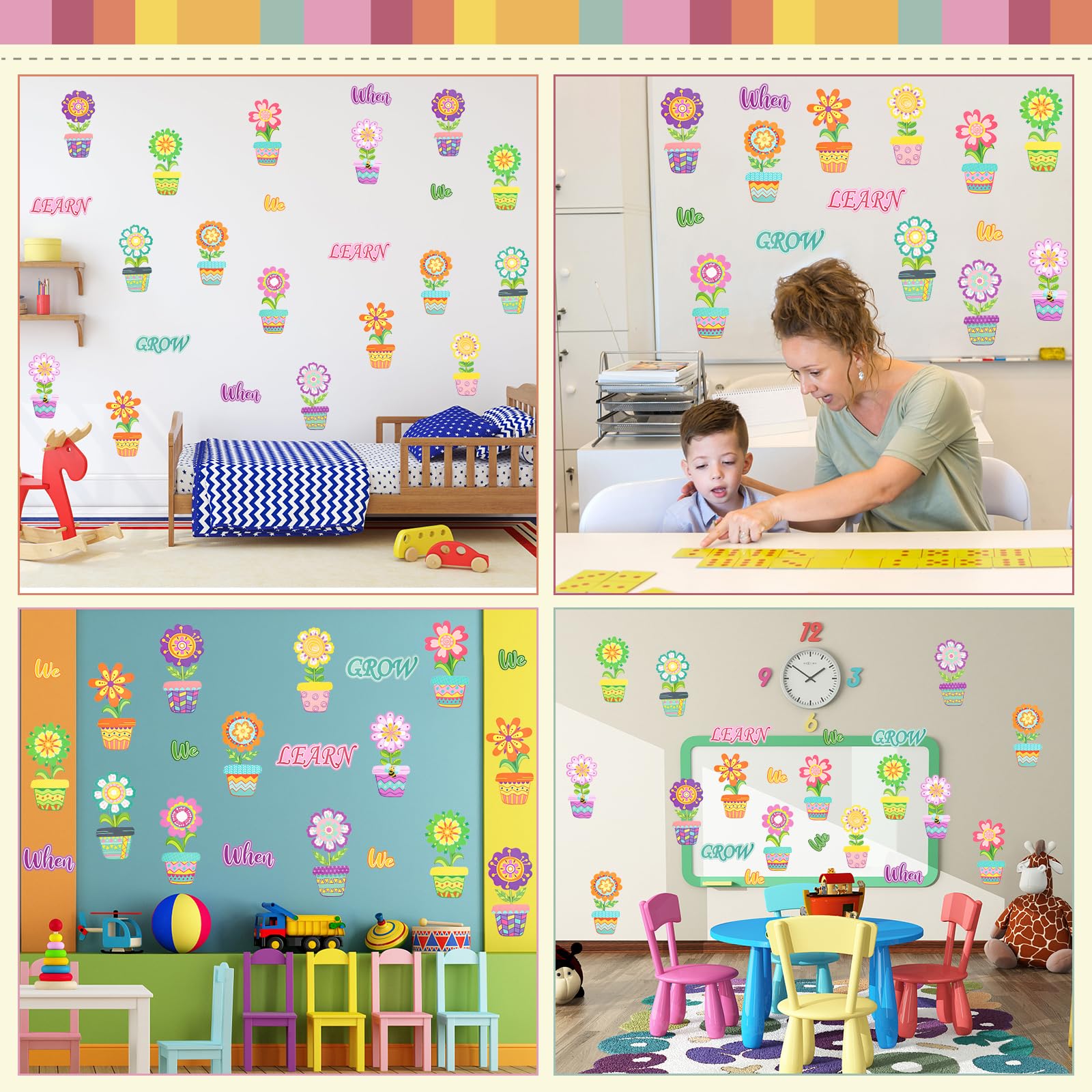 Snapklik.com : YUSUOA 45 Pcs Flower Cutouts Flower And Pot Shape Spring ...