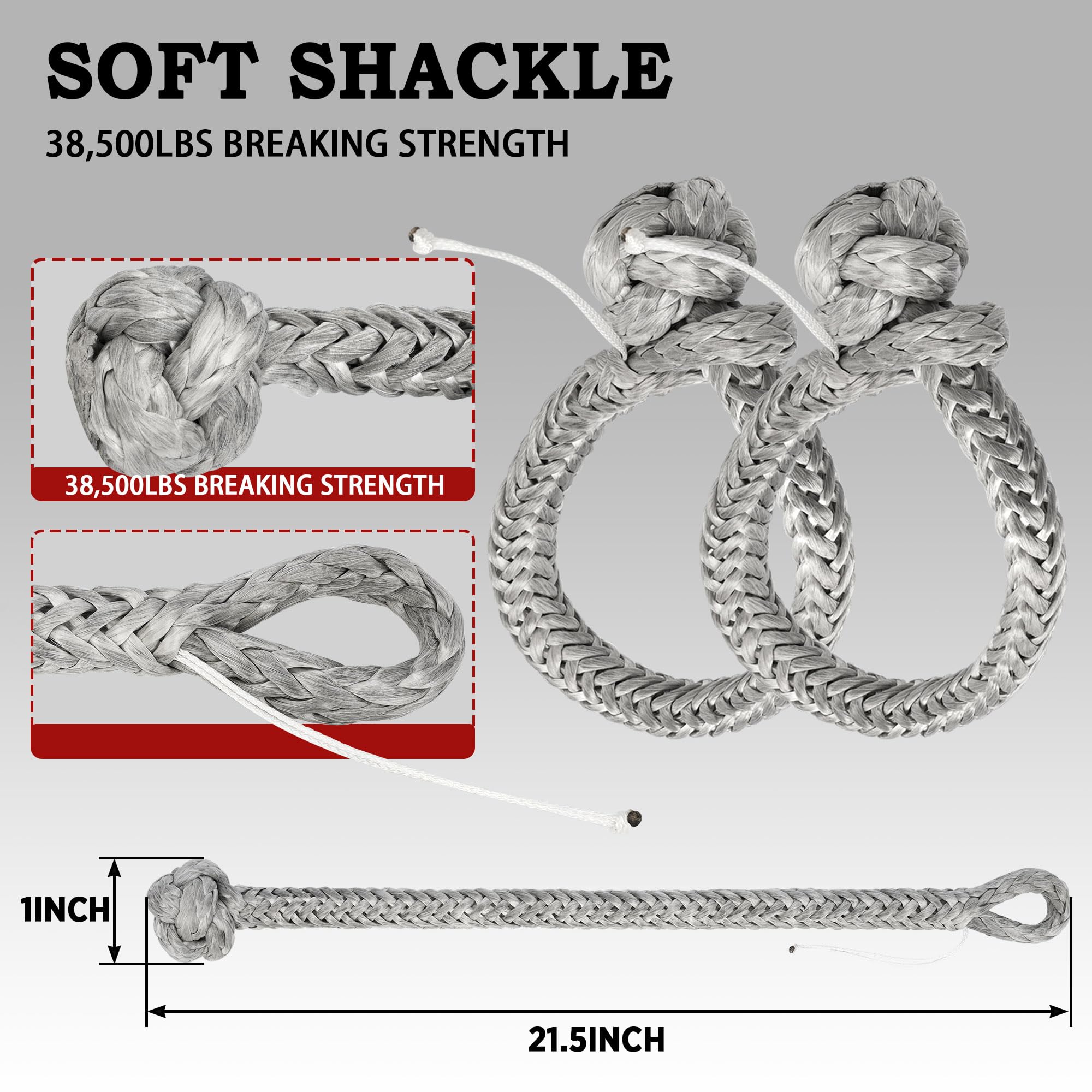 Snapklik.com : TUNORD Nylon Kinetic Recovery Tow Rope Heavy Duty ...