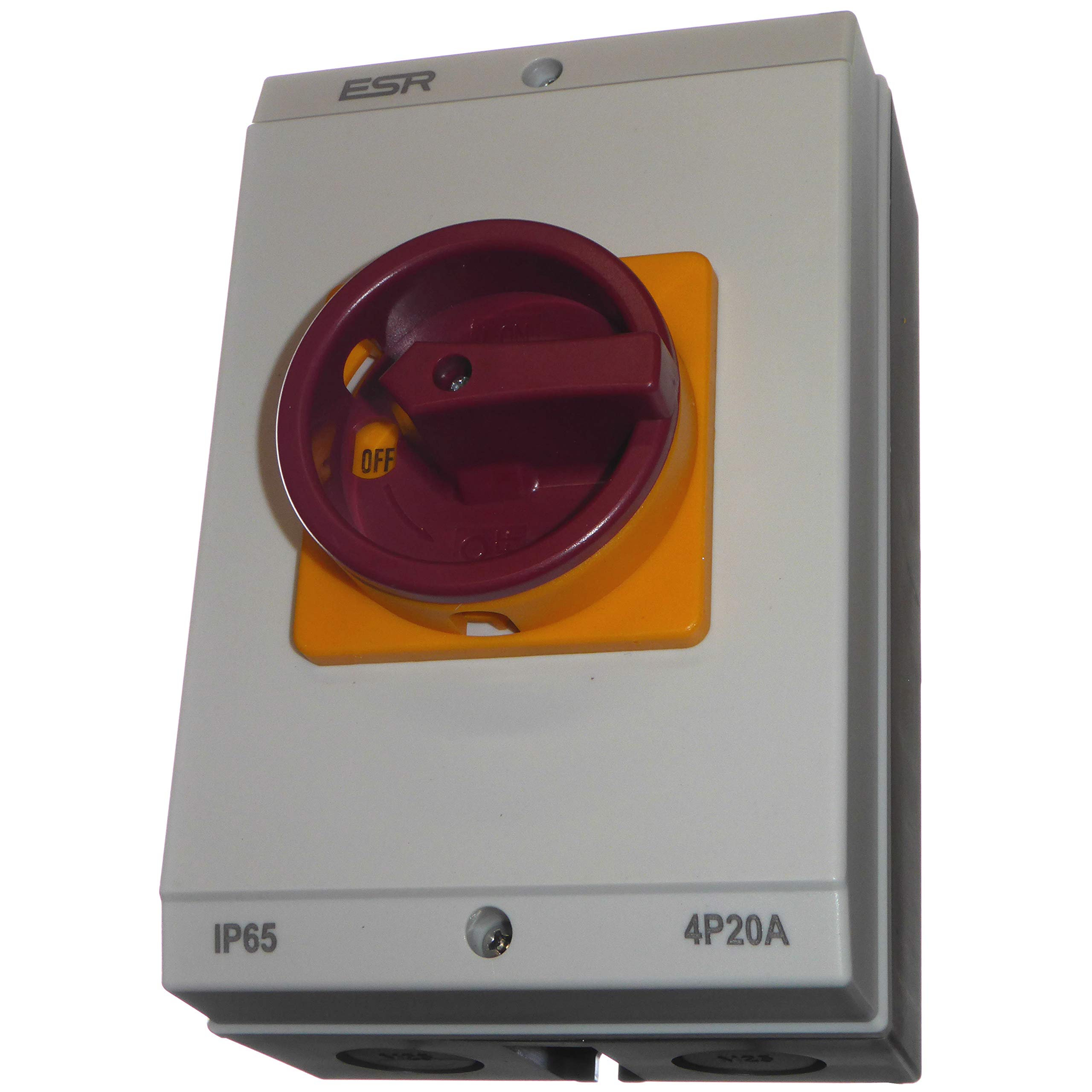 20 Amp 4 Pole Rotary On Off Isolator Switch - Large IP65 Weatherproof ...