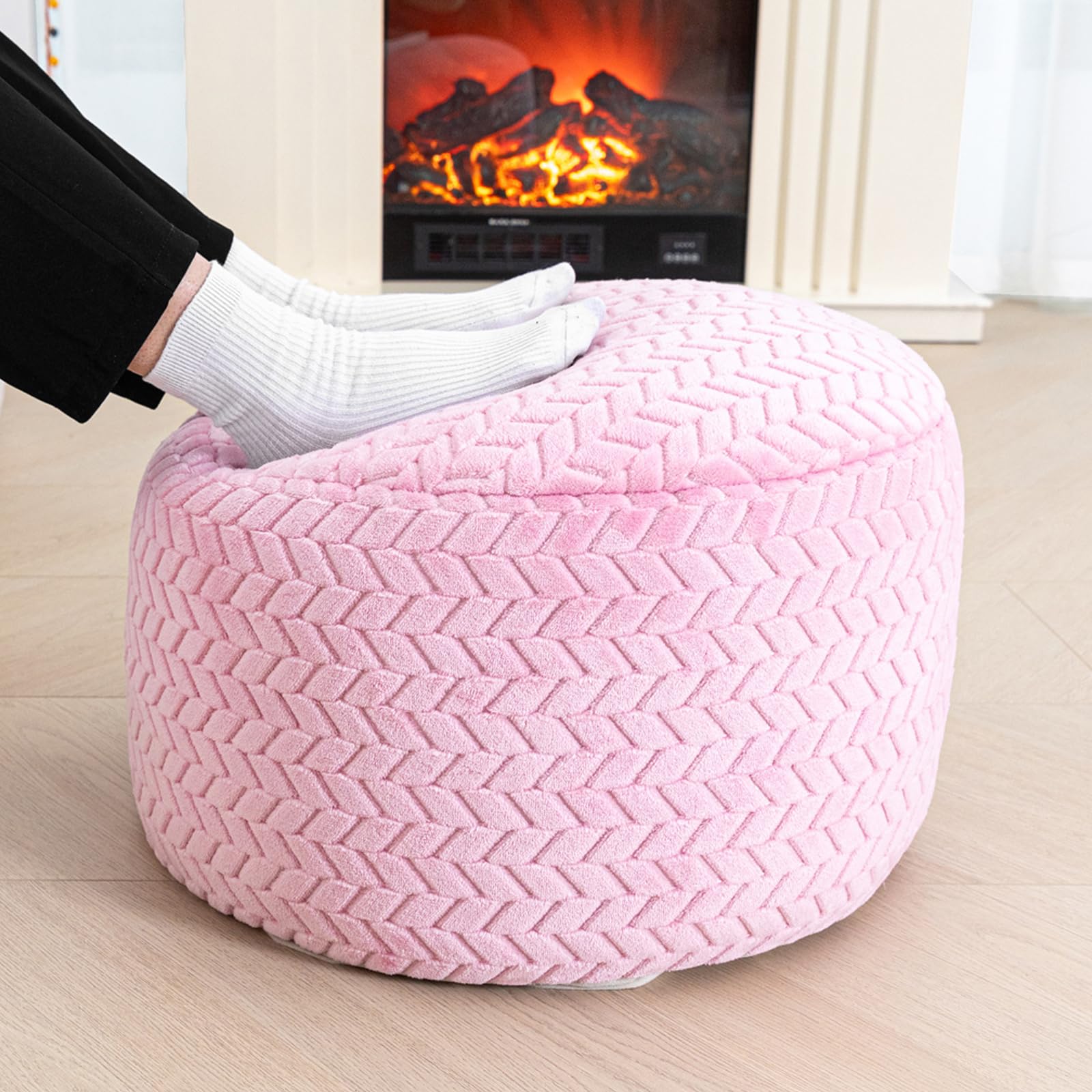 Stuffed Pouf Ottoman, Ottoman Pouf for Living Room Bedroom Floor ...